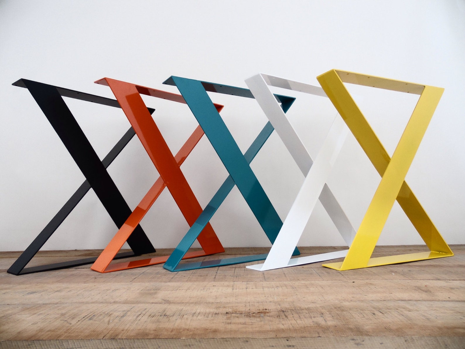 Steel Dining Table Legs , 28" H X 24" W X-frame Wide Flat Steel Table ...