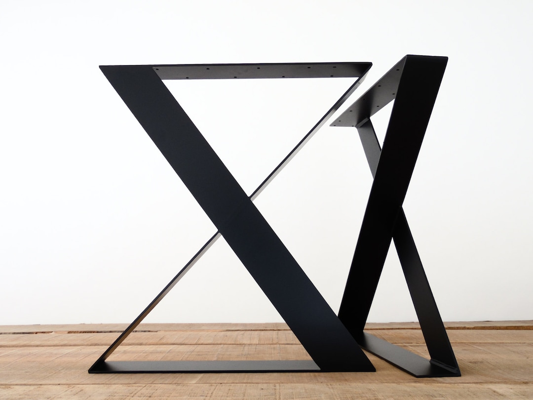Steel Dining Table Legs , 28" H X 24" W X-frame Wide Flat Steel Table ...