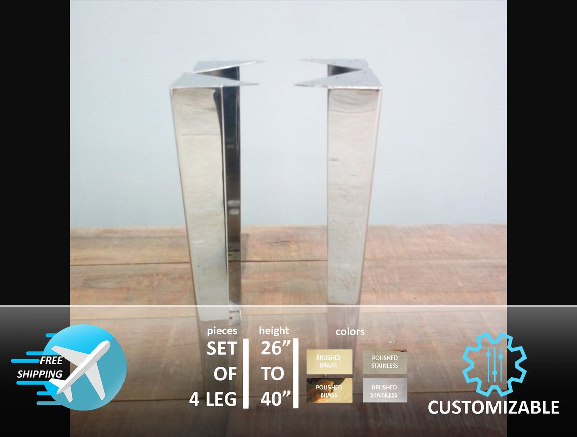 28 Angle Contemporary Dining Table Legs Height 26 - Etsy