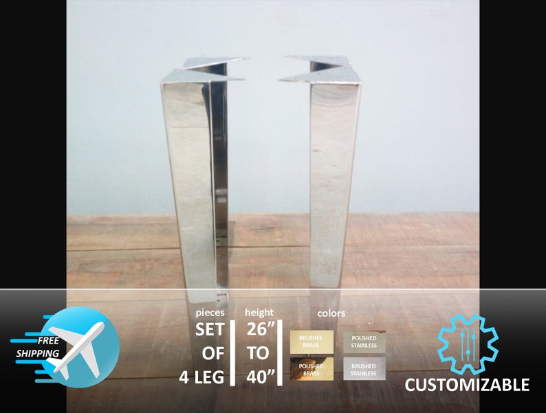 28 Angle Contemporary Dining Table Legs Height 26 - Etsy