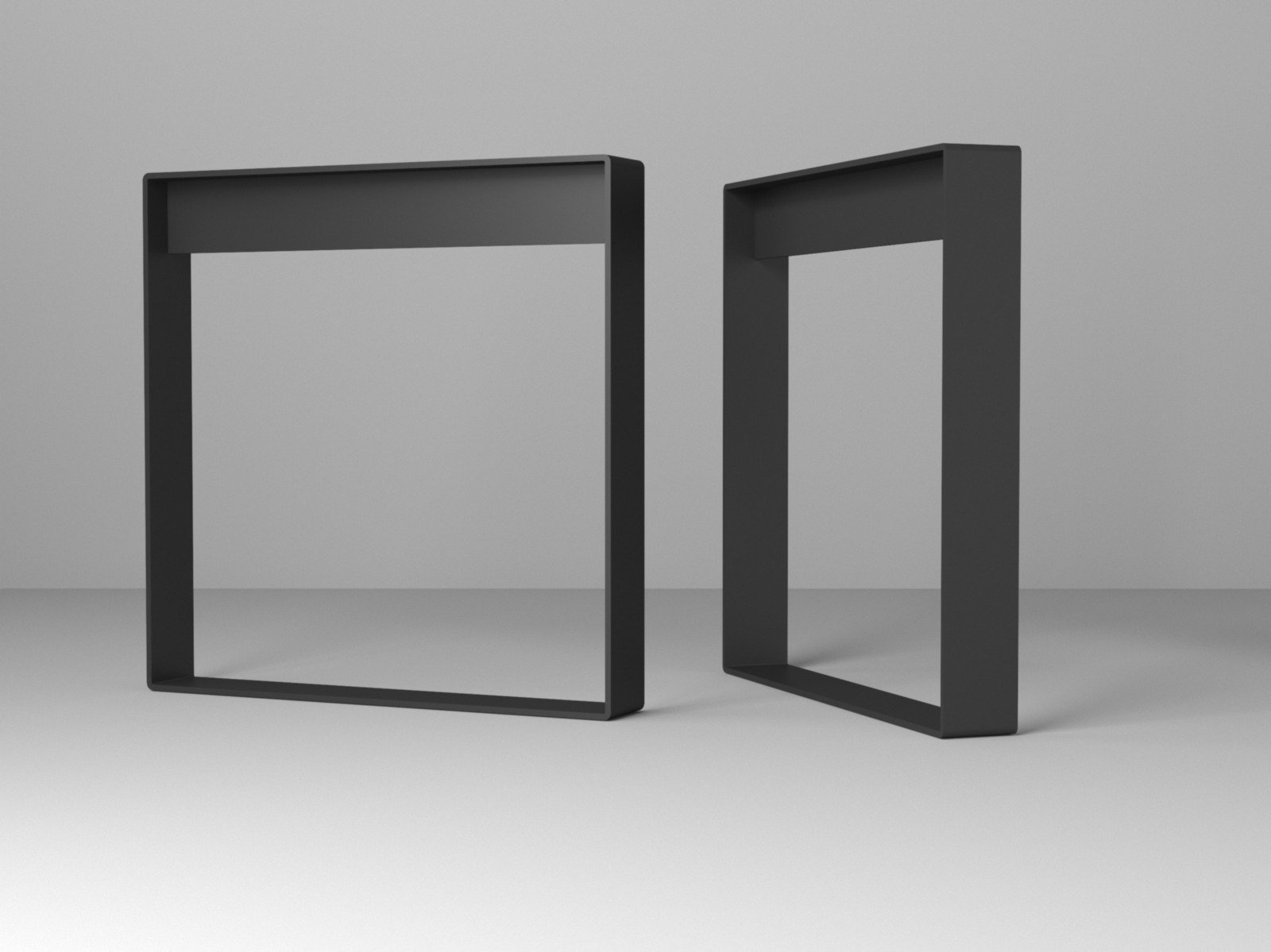 Counter Height Flat Steel Table Legs, U - Steel Legs, Set of 2, Custom ...