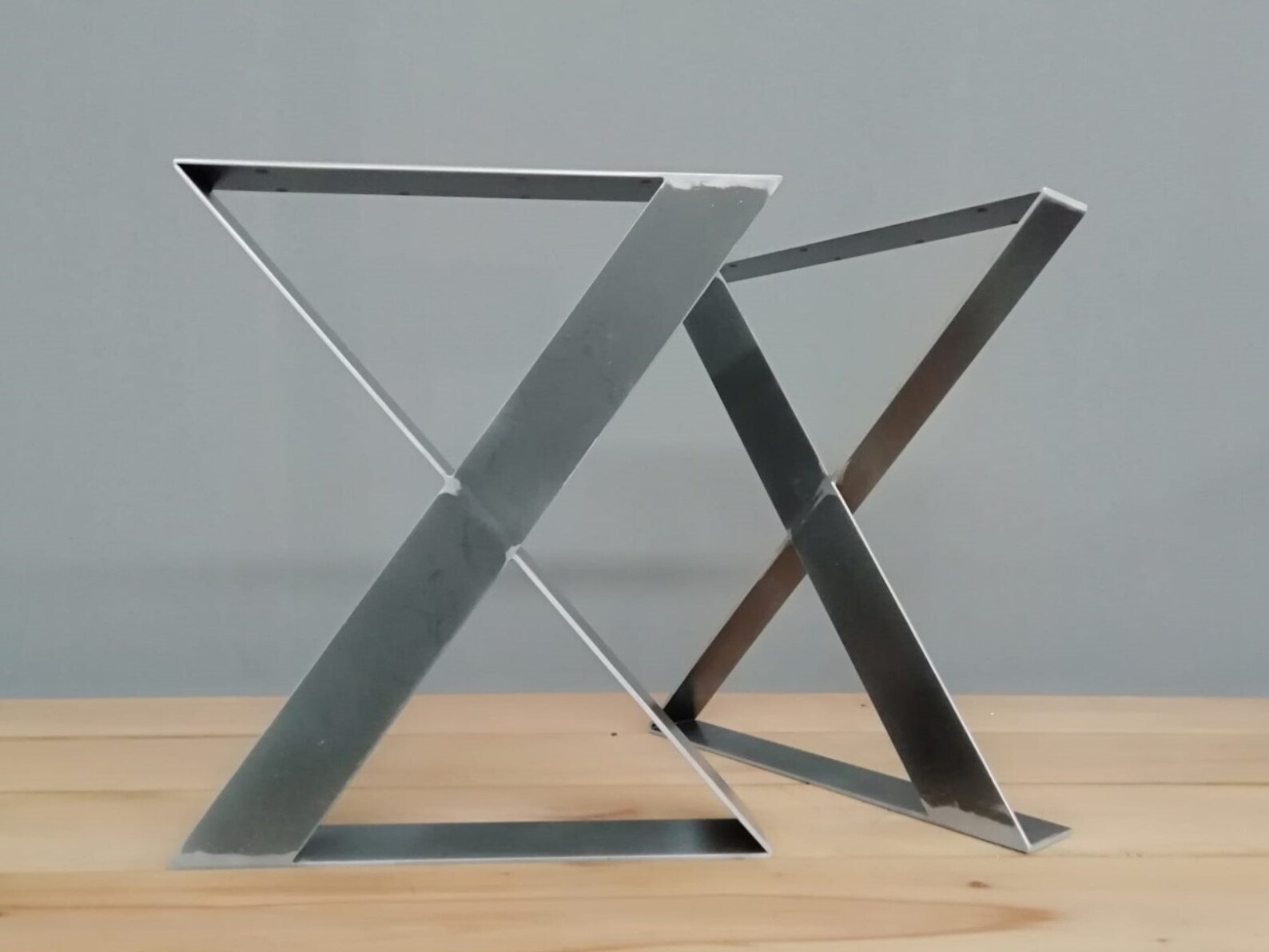 Steel Dining Table Legs , 28" H X 24" W X-frame Wide Flat Steel Table ...