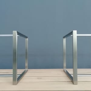 Stainless Steel Table Legs for Glass Tops – 28” Trestle Base | Polished ...