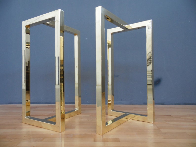 Dining Table Legs , 28" X 15" X 15" , Solid Brass Table Trestles ...