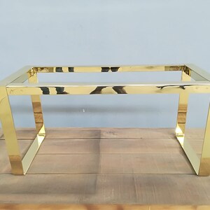 Gold Modern Dining Table Base , 28 H X 28 W X 52 L Flat Brass Table ...