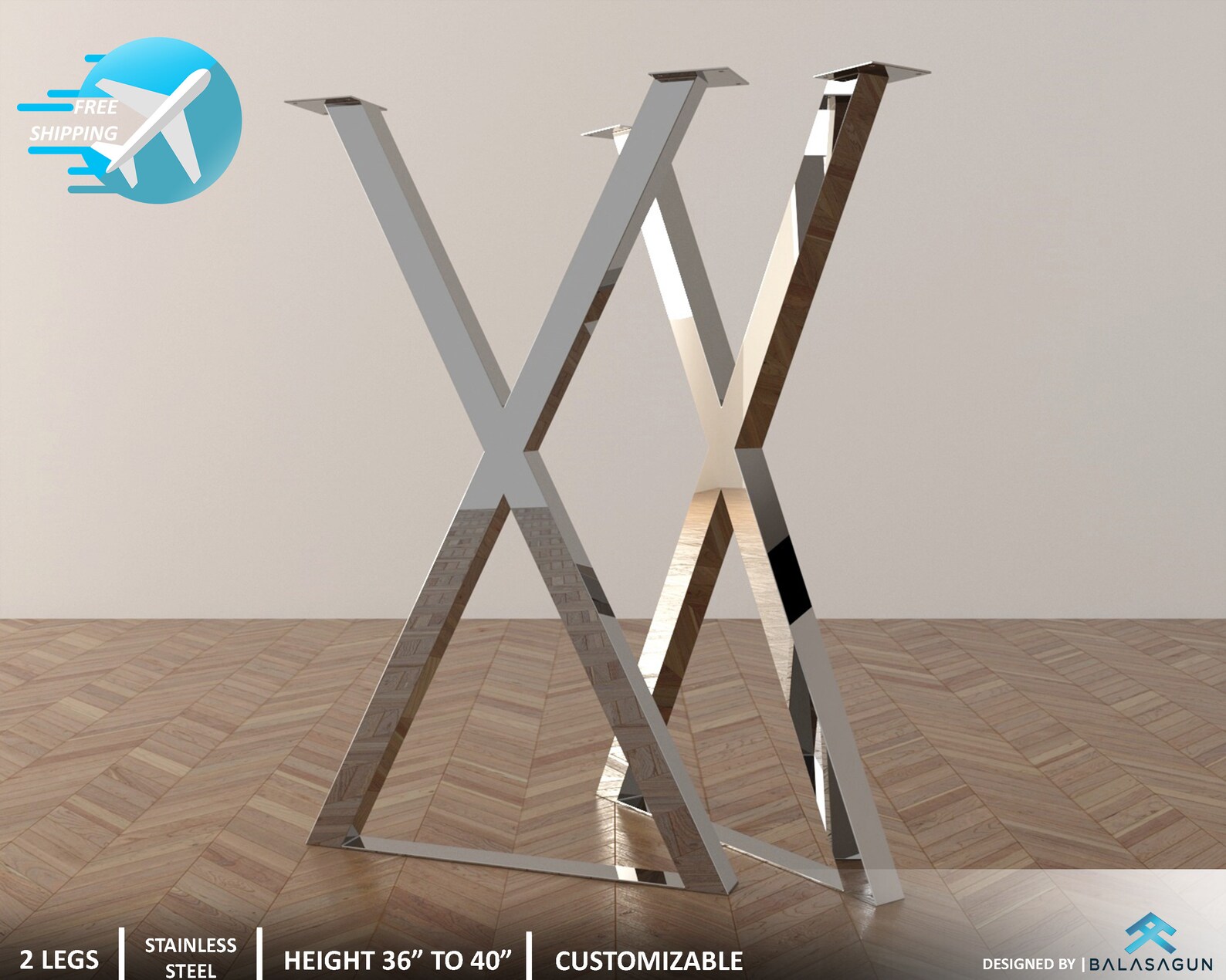 Bar Height Steel Table Legs 40 X-frame Table Legs - Etsy