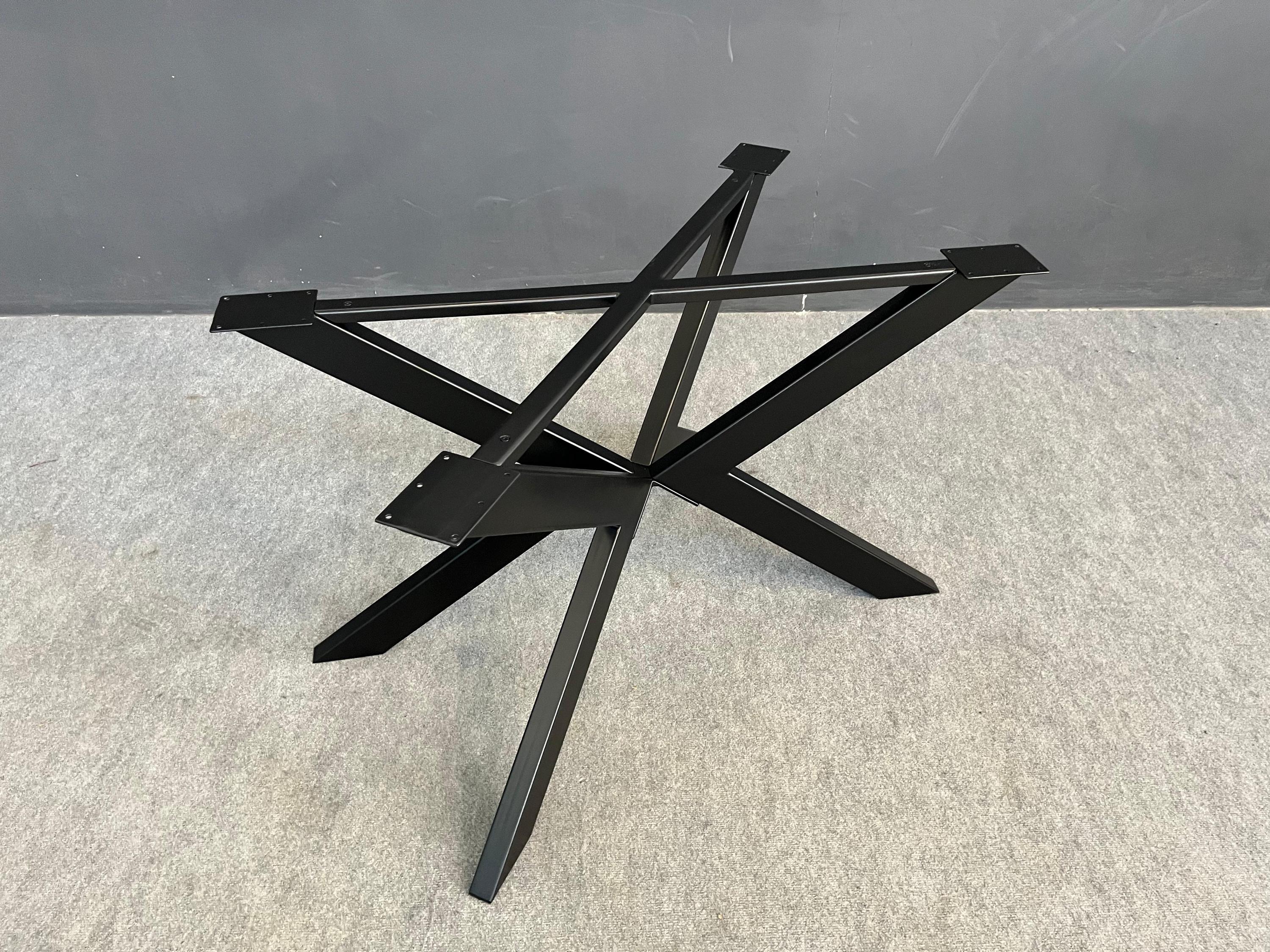 Metal Dining Table Base – Modern Sculptural Steel Table Legs for Glass ...