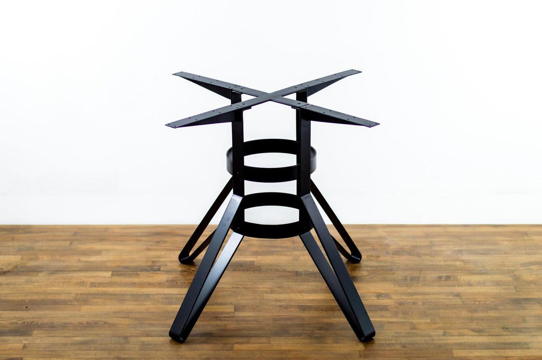 Round Metal Table Pedestal Base, 35” Dia. 28" H, Customizable Height ...