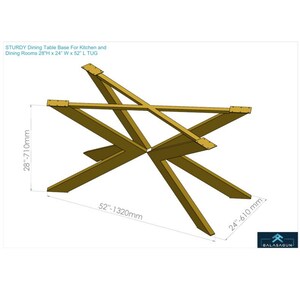 STURDY Dining Table Base for Kitchen and Dining Rooms | 28"h X 24” W X ...