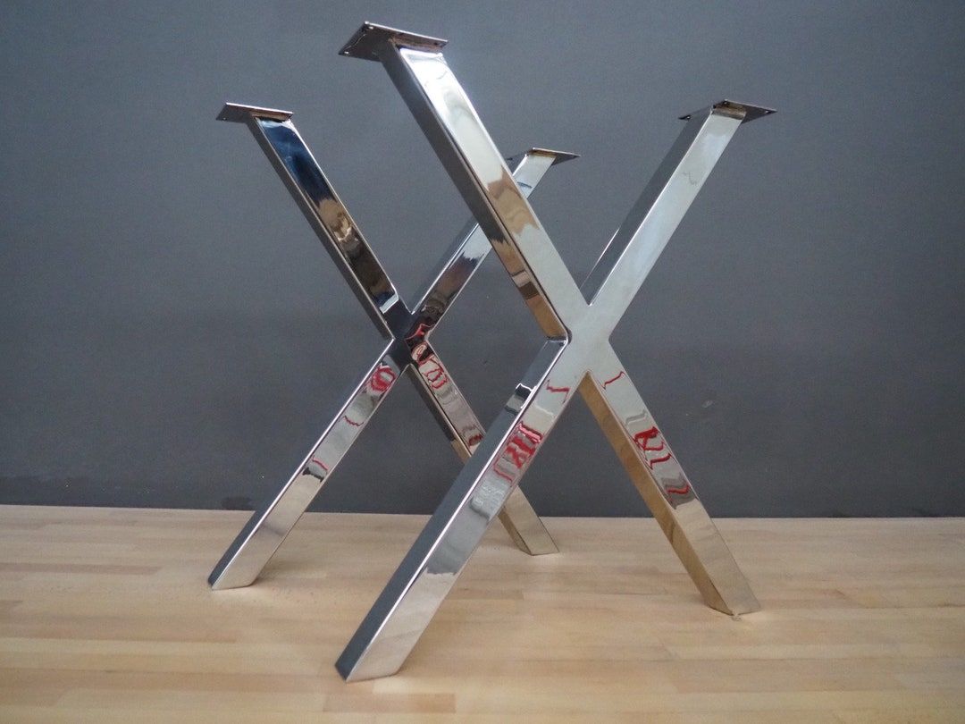 Stainless Steel X-frame Table Legs – Modern 28'' Height, Set of 2 - Etsy