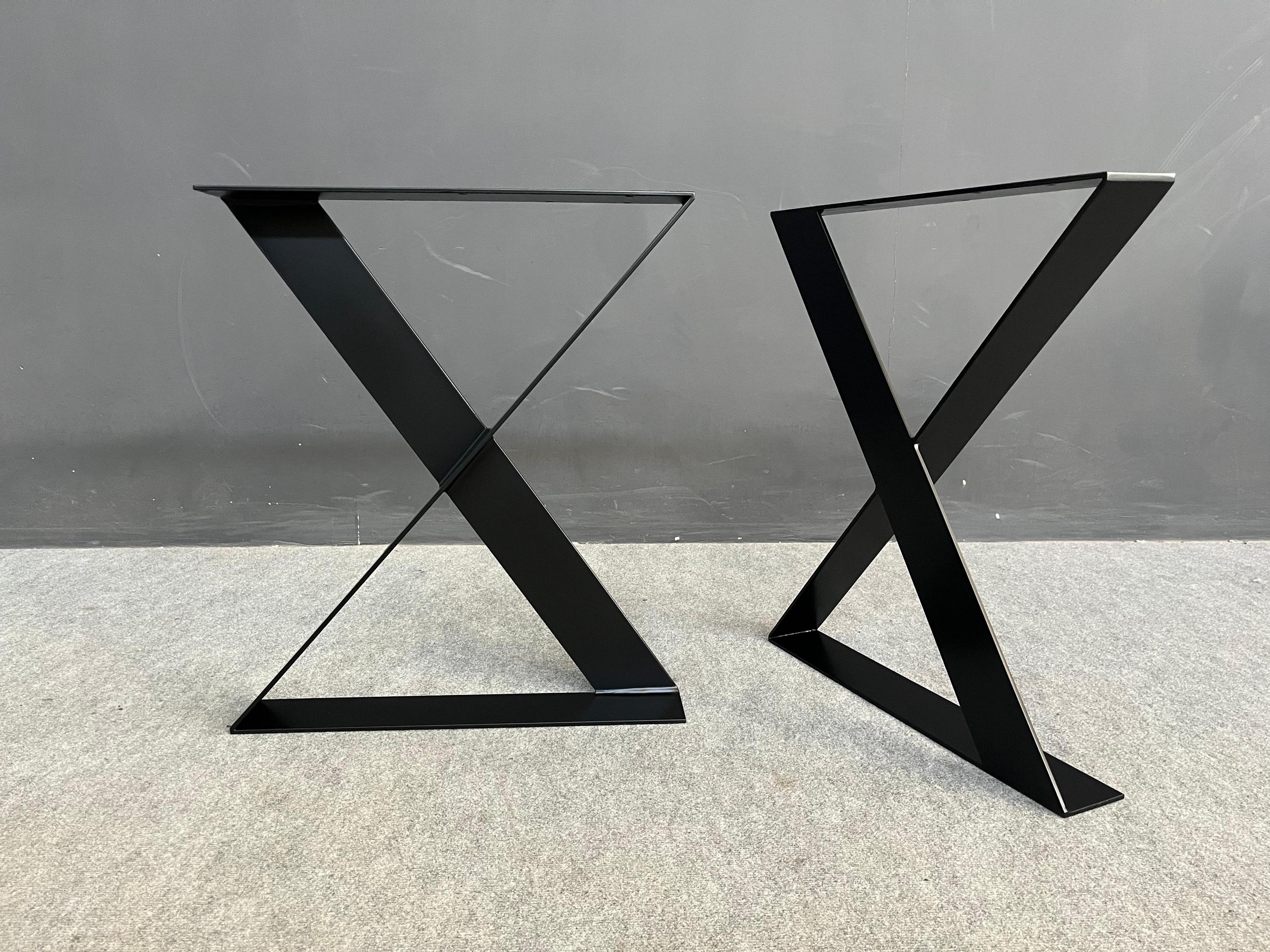 Steel Dining Table Legs , 28" H X 24" W X-frame Wide Flat Steel Table ...