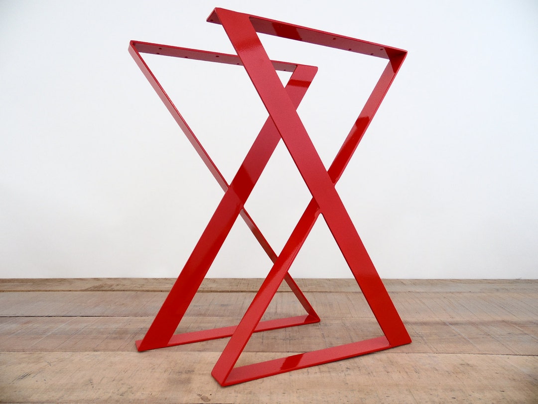 Modern Flat Steel X-frame Dining Table Legs (set of 2) - Etsy