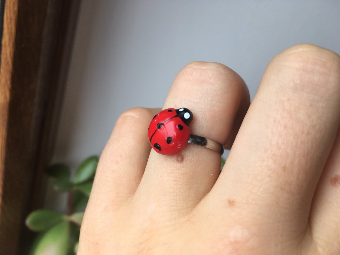 Ladybird/ladybug Ring Adjustable - Etsy