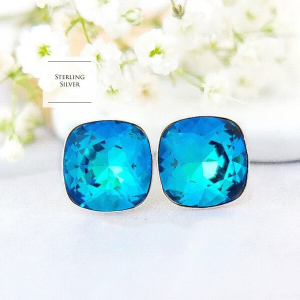 Blue Stud Earrings - Etsy