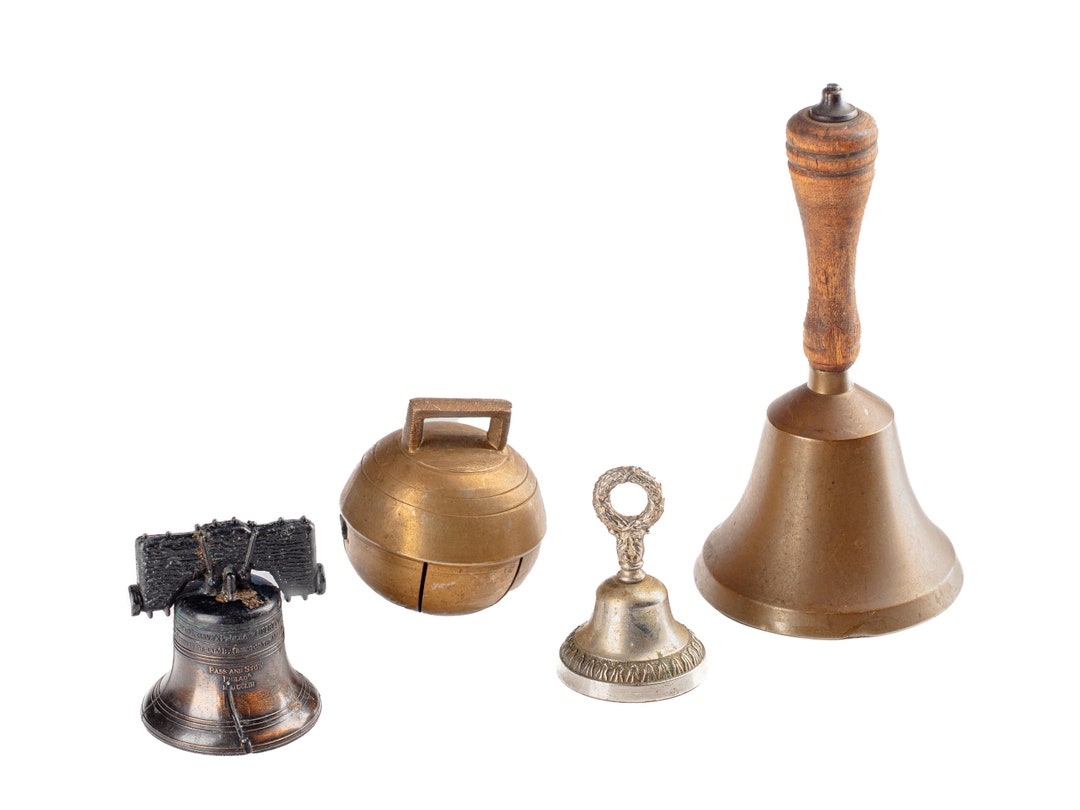 Vintage Brass Bells, School Bell, Cow Bell, Tea Bell, Replica Liberty ...