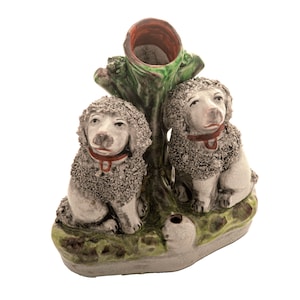 Grey Poodles With Confetti Hair Staffordshire Pottery Spill - Etsy
