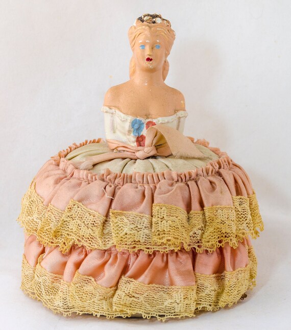 Antique Doll Lady Pincushion with Original Cushion | Etsy