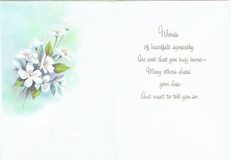 Vintage Sympathy Card, 1950s Parchment With Glitter, Quality Crest - Etsy