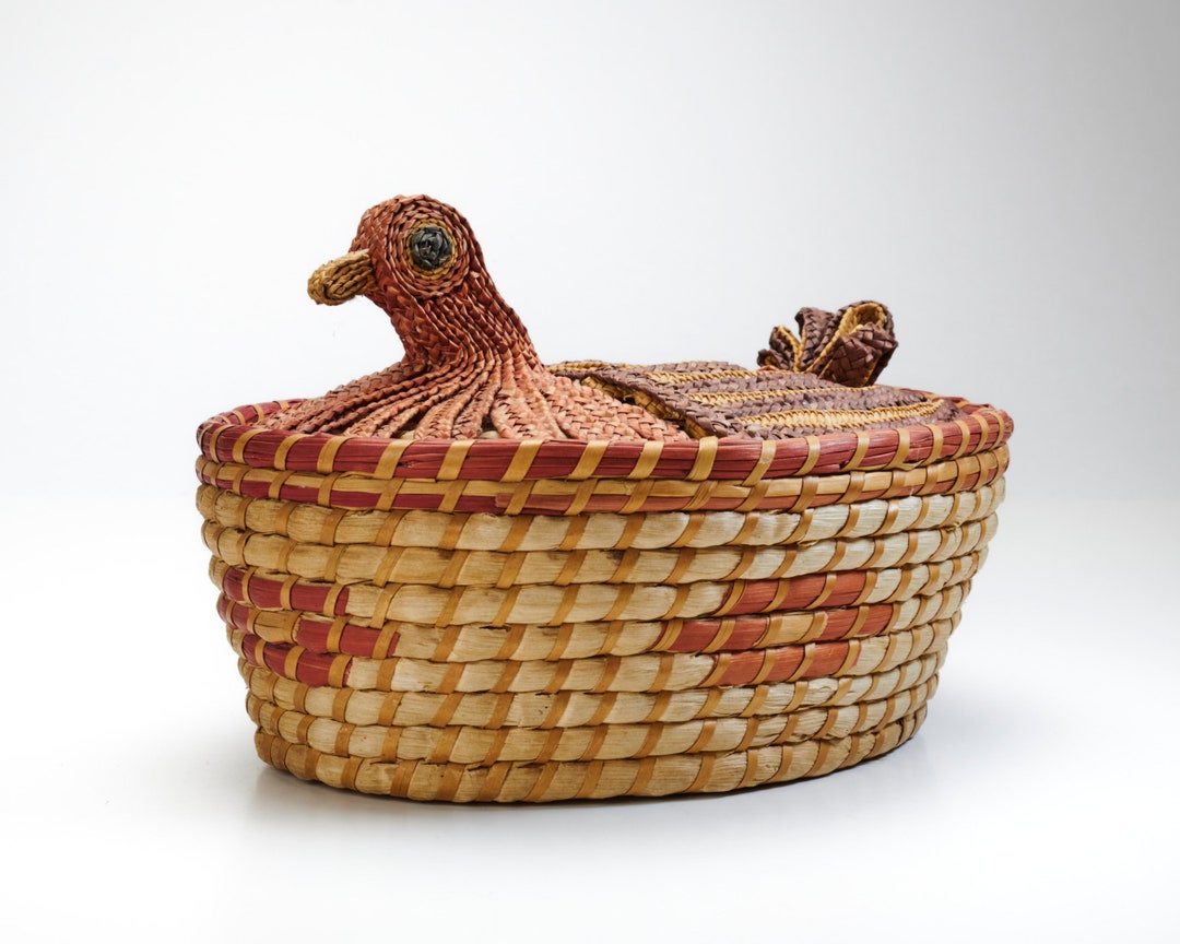 Coiled Rye Grass Chicken Turkey Basket - Etsy