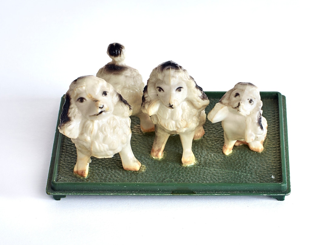 Plastic Trio of Parti-color Poodles From the 1960s - Etsy