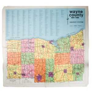 Wayne County, N.Y., Highway System Map, 1976 - Etsy
