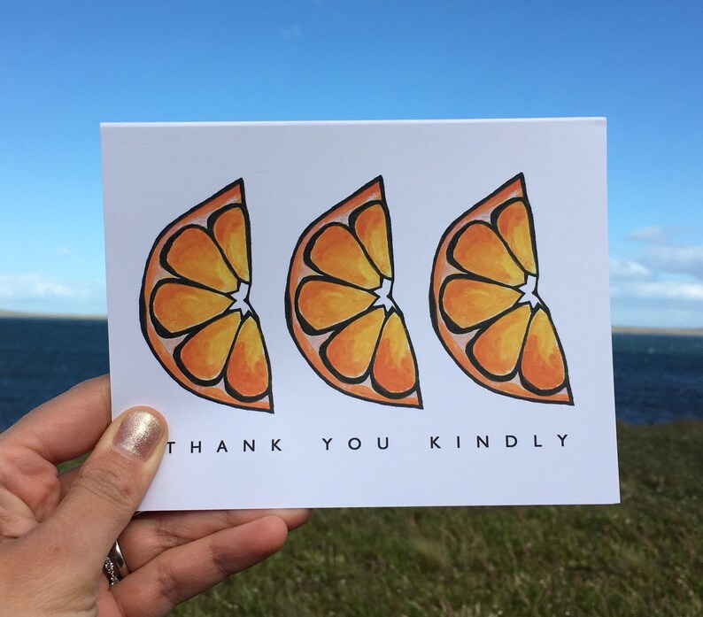 Orange Thank You Card - Etsy