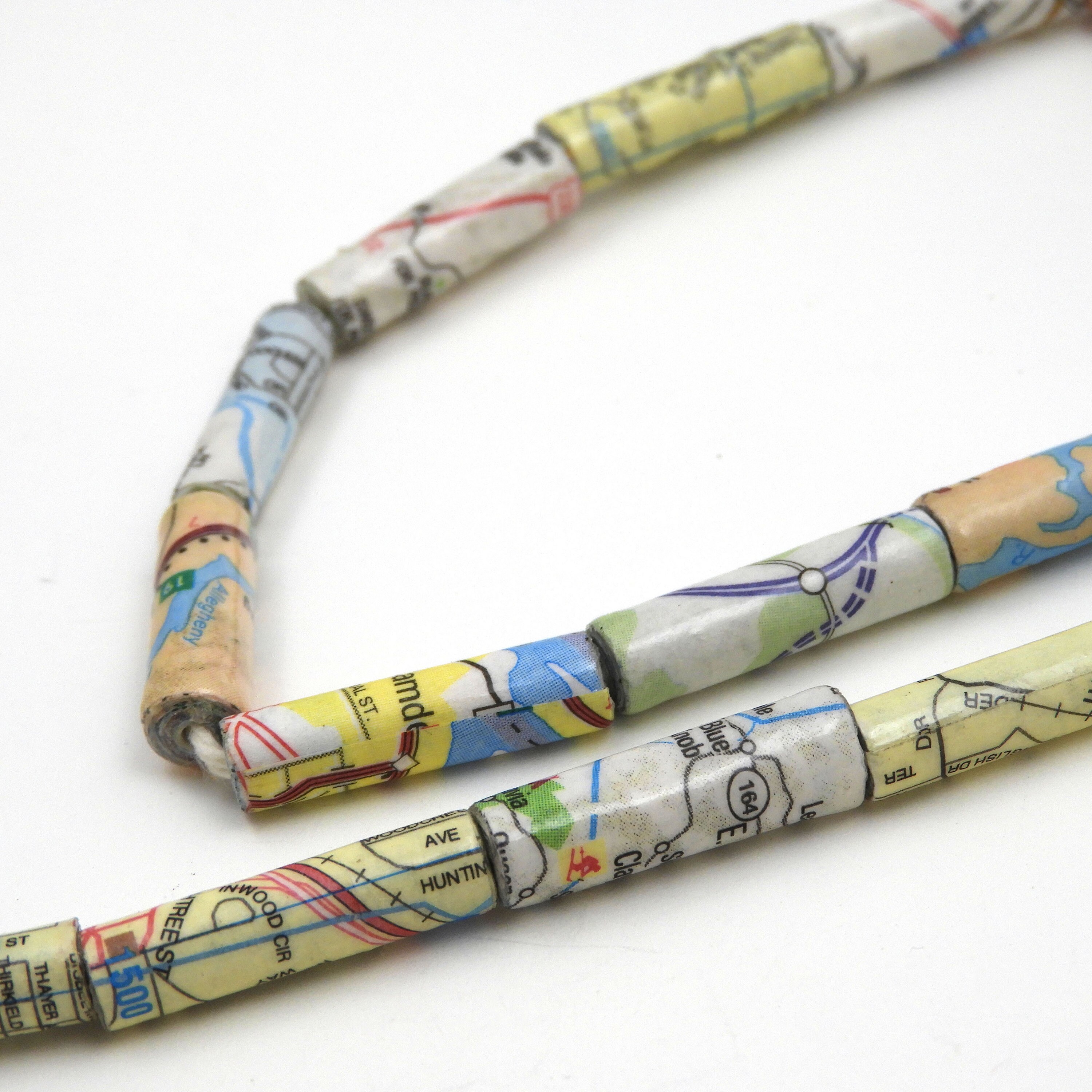 Map/atlas Paper Beads Upcycled Reycled Jewelry Supplies - Etsy