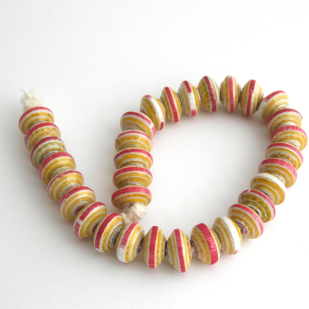 Fair Trade Paper Beads: Upcycled Saucer Beads (lot of 32) - Etsy