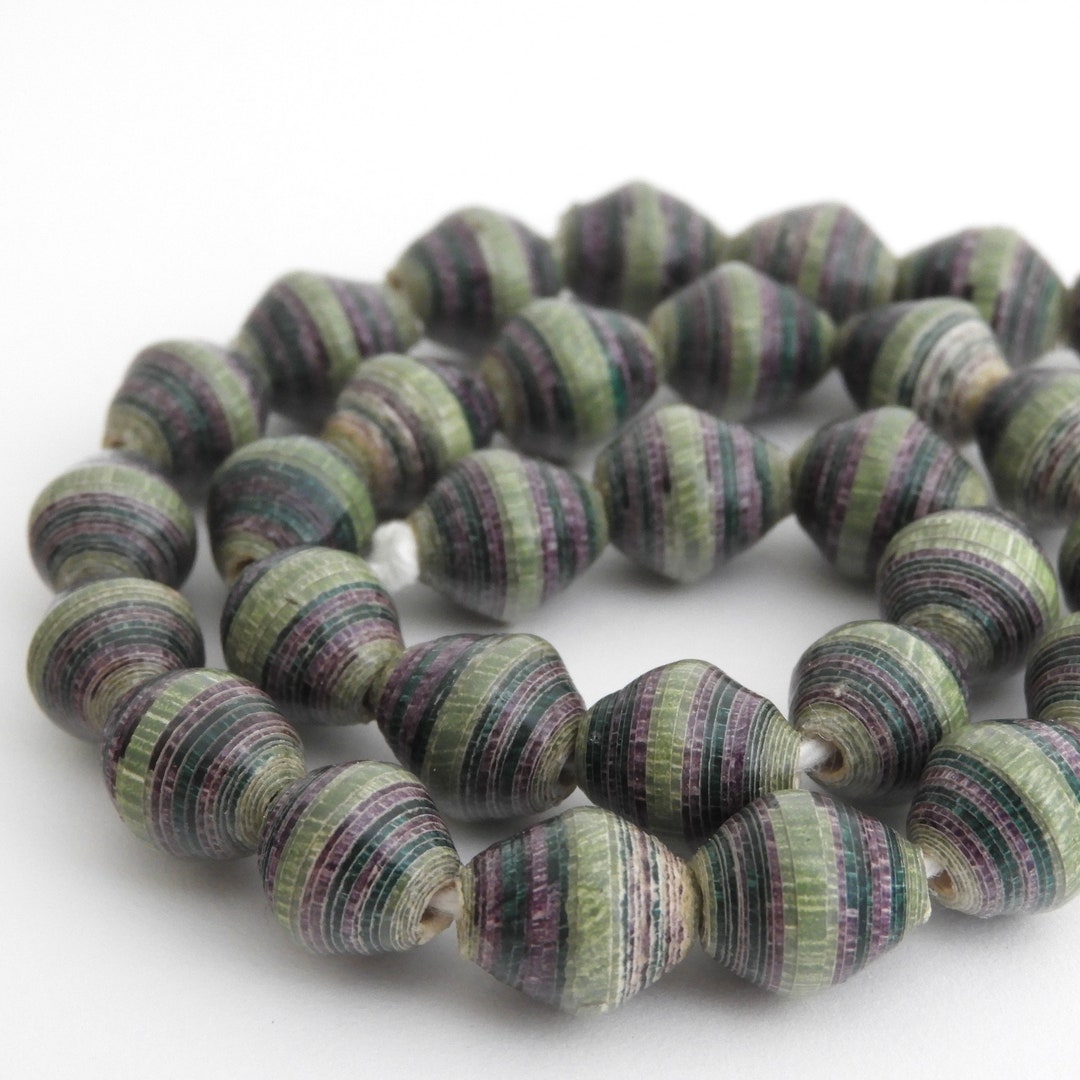 Hand Painted Handmade Beads | Paper Beads | Jewelry Supplies | Upcycled ...