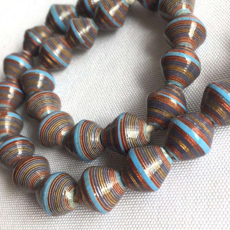 Handmade Beads Paper Beads Hand Painted Beads Jewelry Supplies Upcycled ...