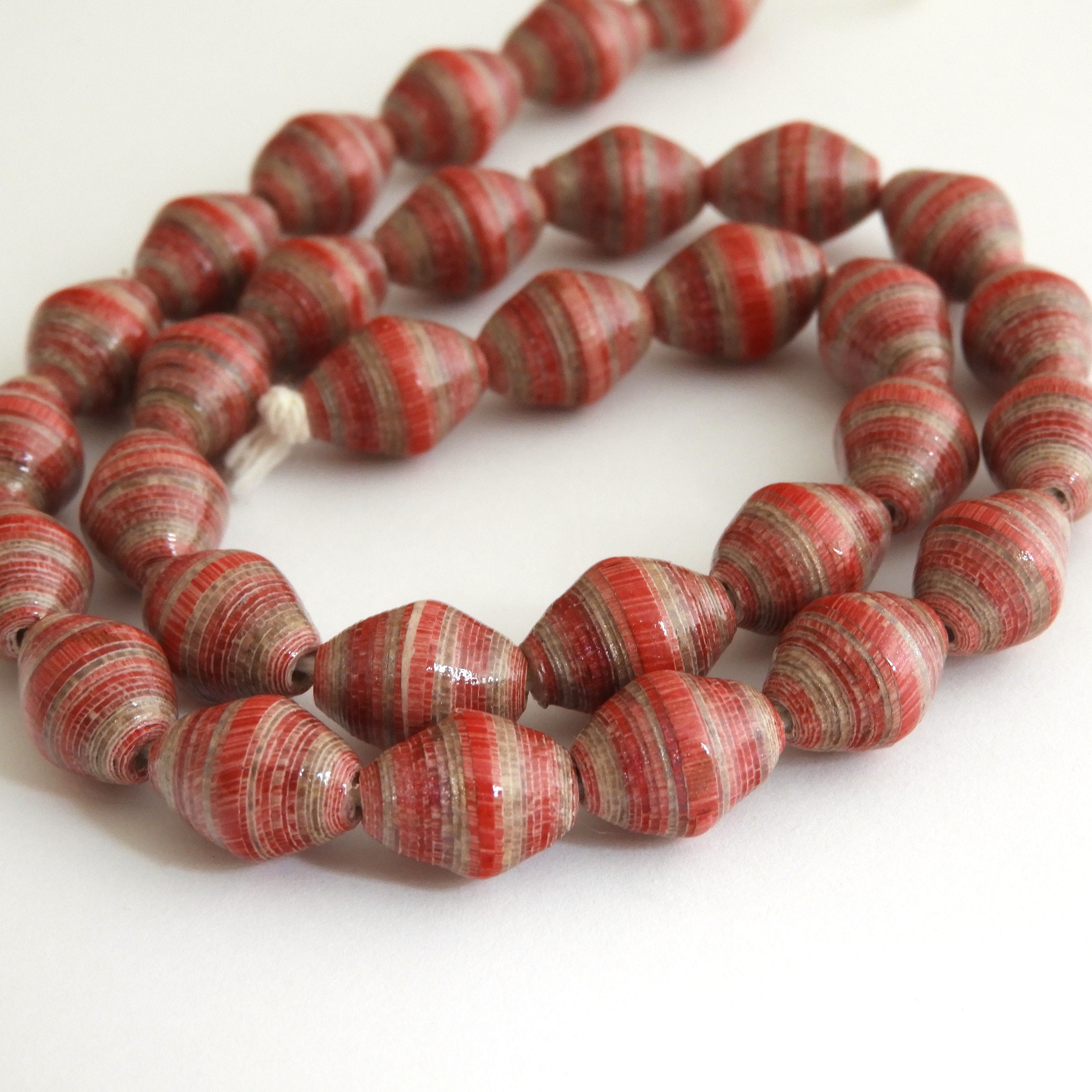Paper Beads - Paper Bead Jewelry Supplies - Hand Painted - Lot of 32 ...