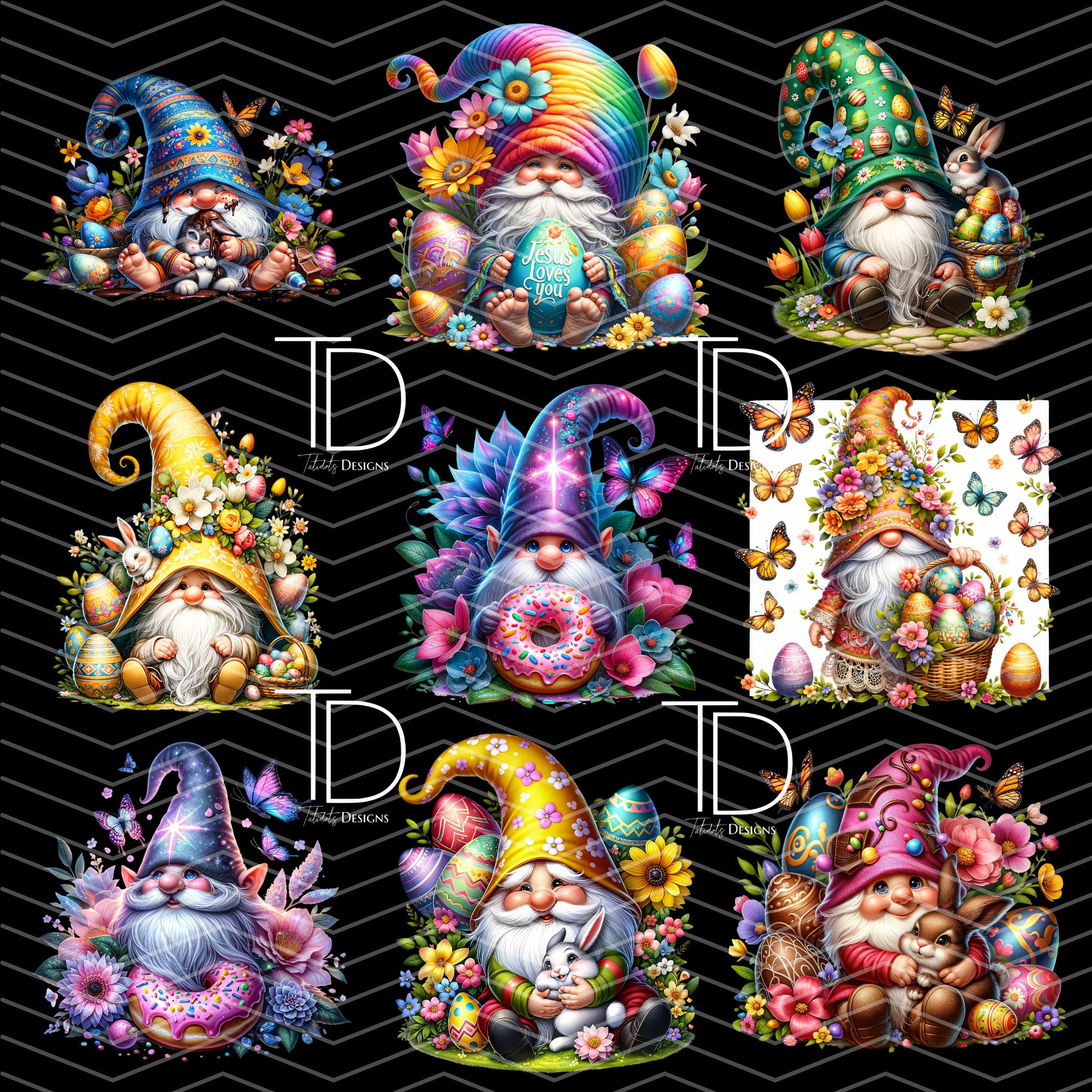 Easter Gnome Digital Clipart Collection | 14 Festive PNG Designs ...