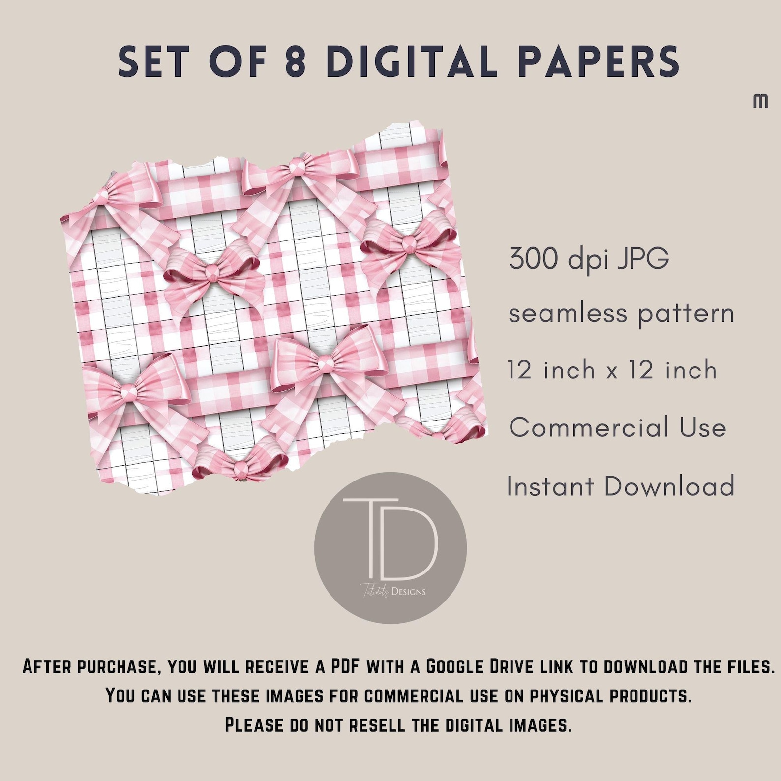 Coquette Pink Bow Digital Paper Set, Pink Bow Scrapbooking, Coquette ...