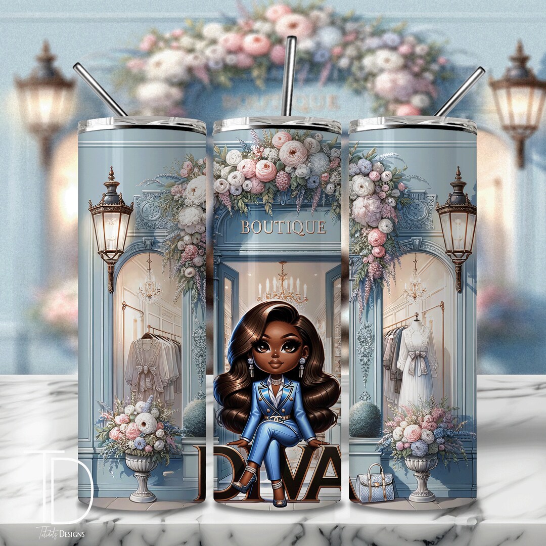 Stylish Diva Boutique Tumbler Design, Tumbler Wrap, Seamless Fashion ...