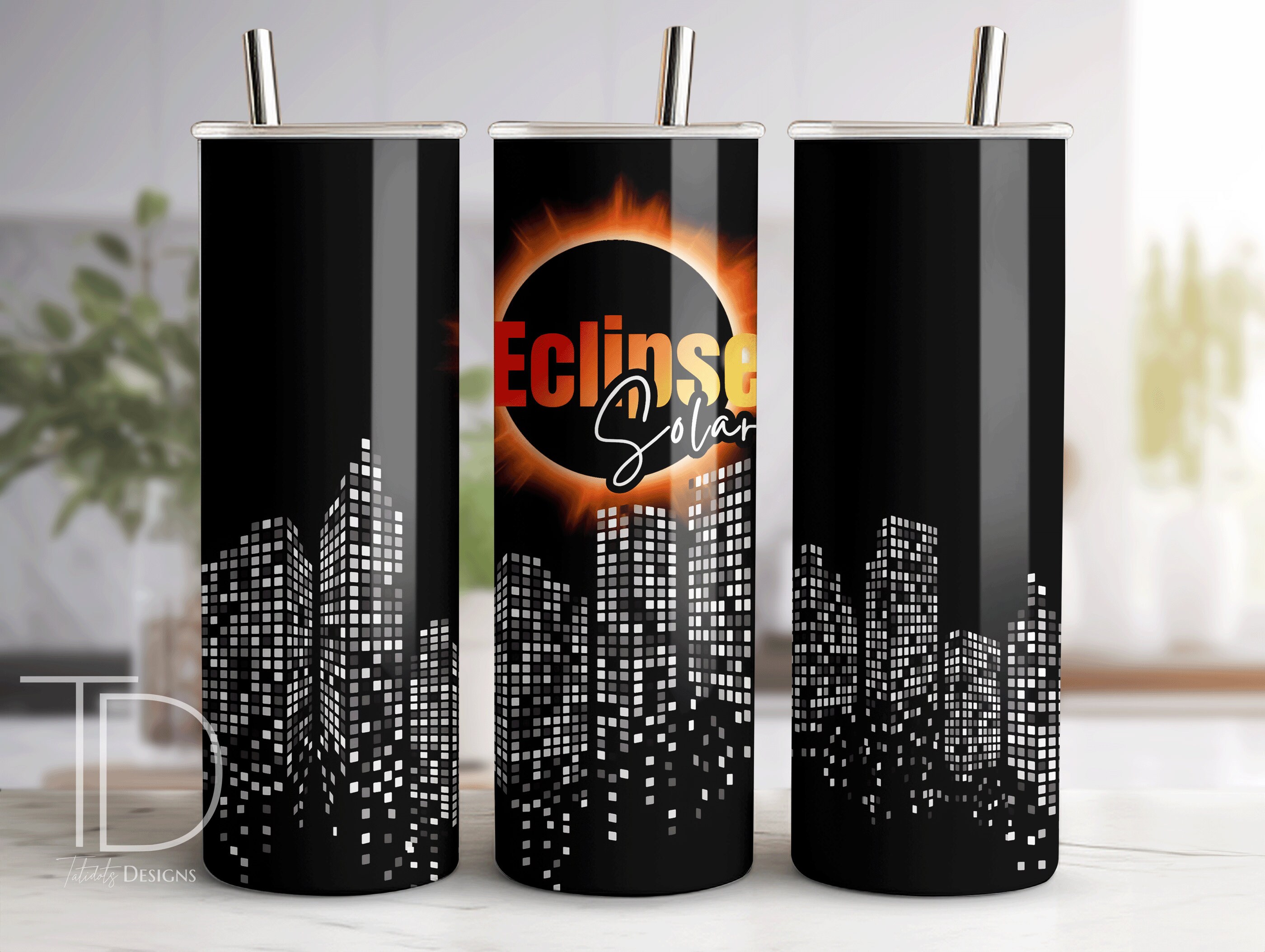 Solar Eclipse Tumbler Wrap Design Sublimation Tumbler Design Solar ...