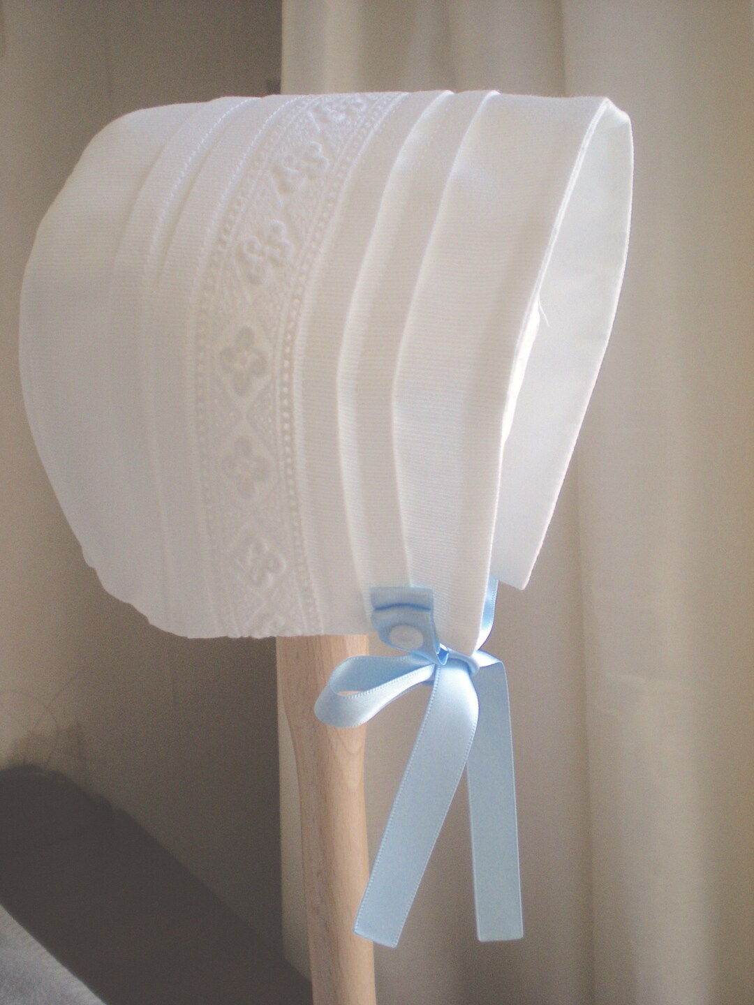 White or Ivory Irish Linen Bonnet. Christening Baby Boy Bonnet. - Etsy