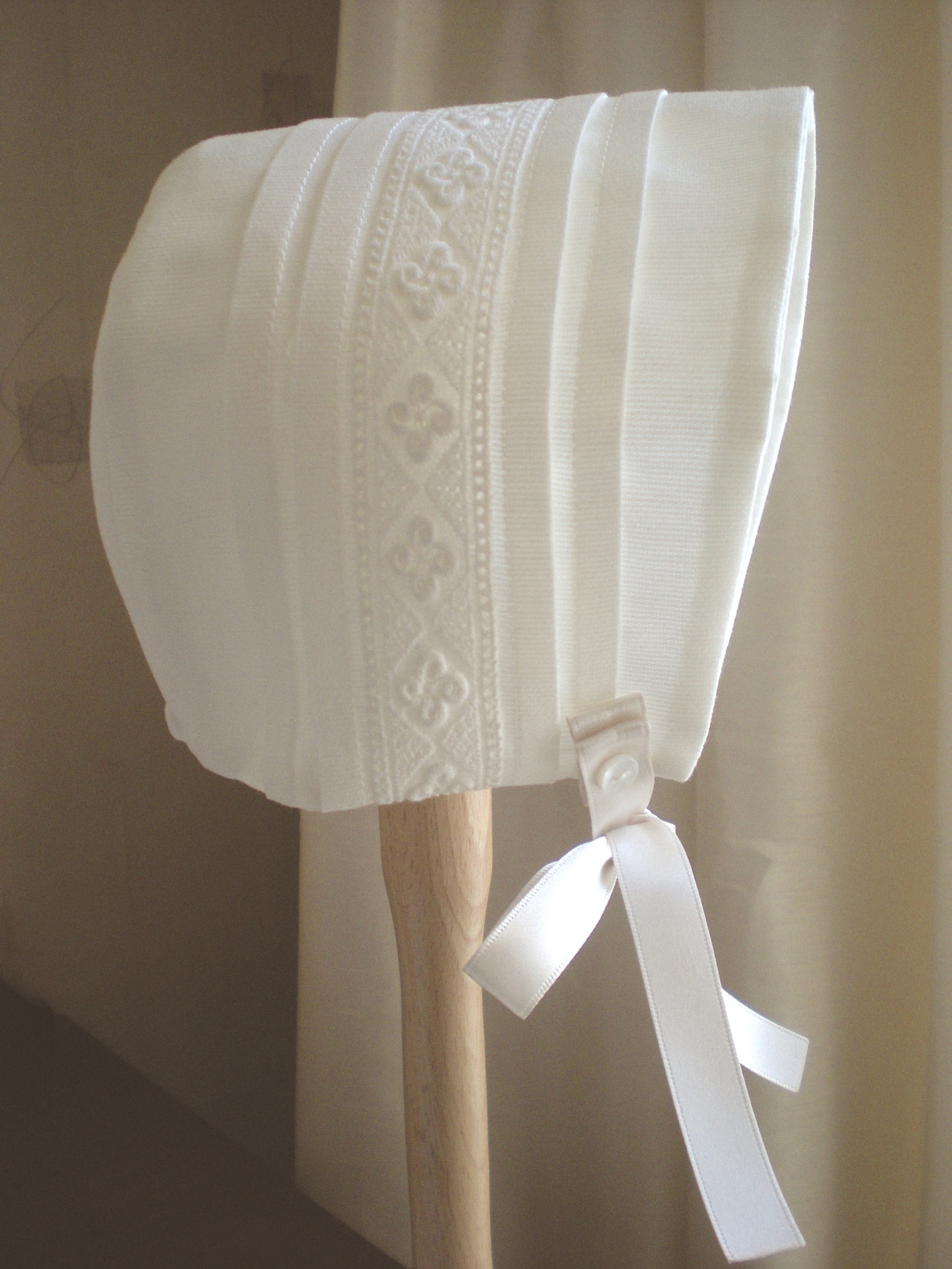 White or Ivory Irish Linen Bonnet. Christening Baby Boy Bonnet. - Etsy