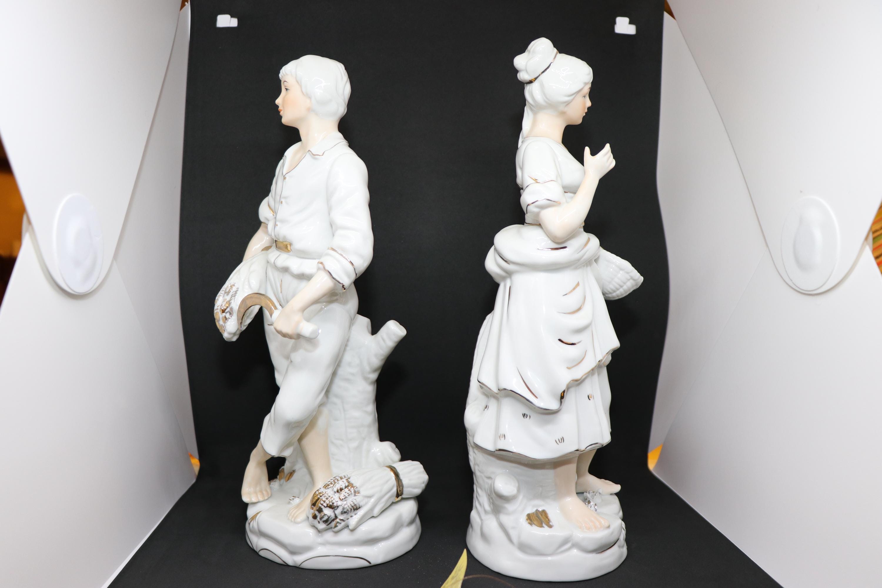 Italian Porcelain Peasant Statues - Etsy