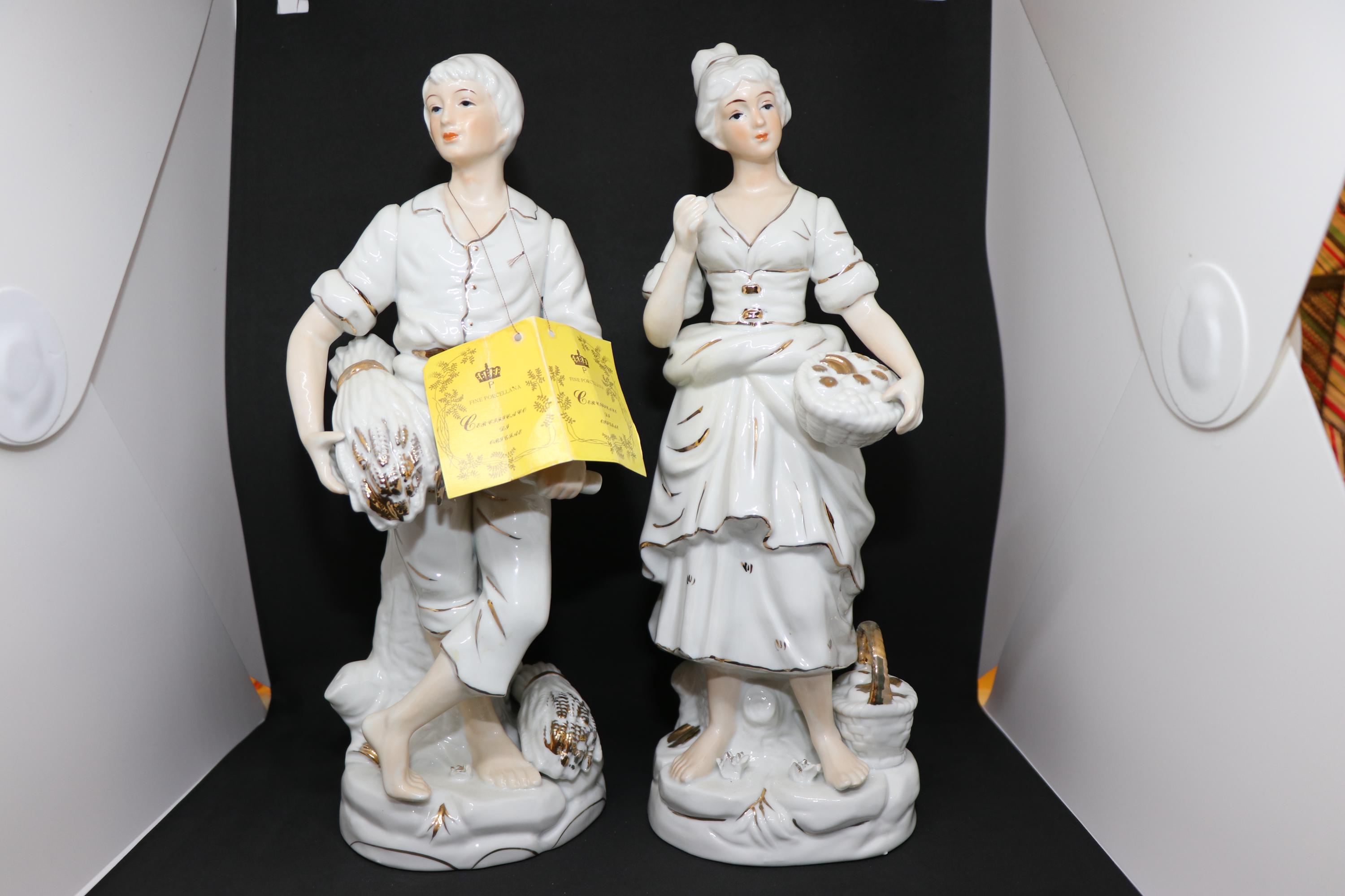 Italian Porcelain Peasant Statues - Etsy
