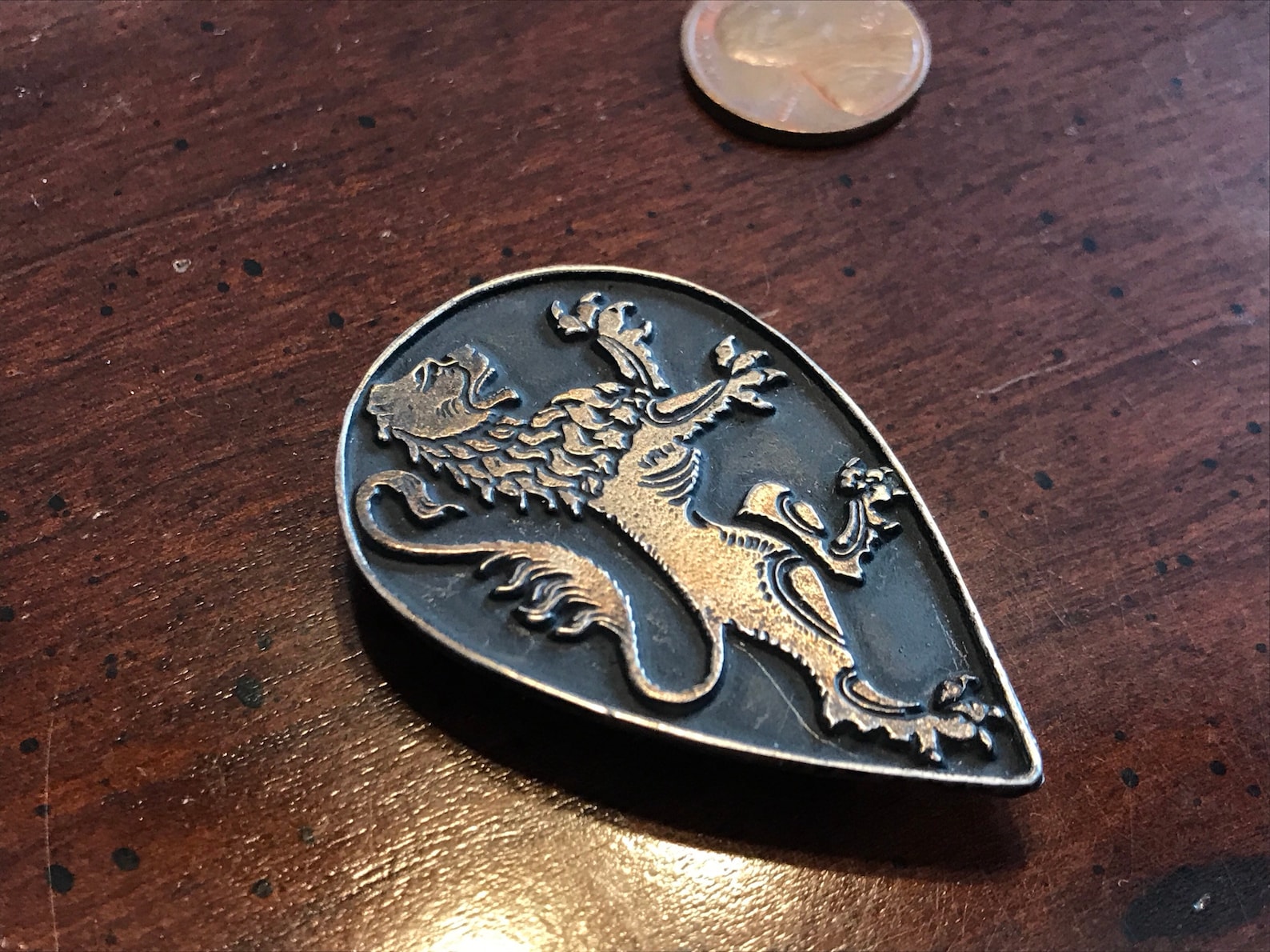 Vintage MMA Silver Spanish Heraldic Roaring Lion Shield Brooch ...