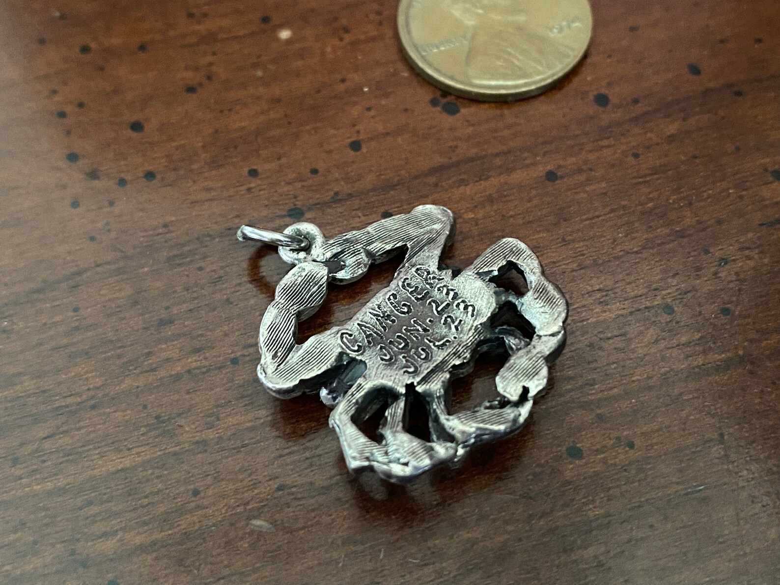 Vintage Tortolani Silver Cancer Pendant - Crab Zodiac Crustacean ...