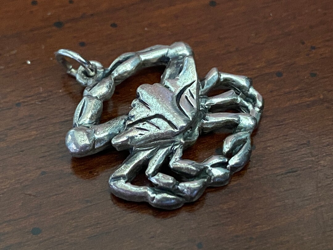 Vintage Tortolani Silver Cancer Pendant - Crab Zodiac Crustacean ...