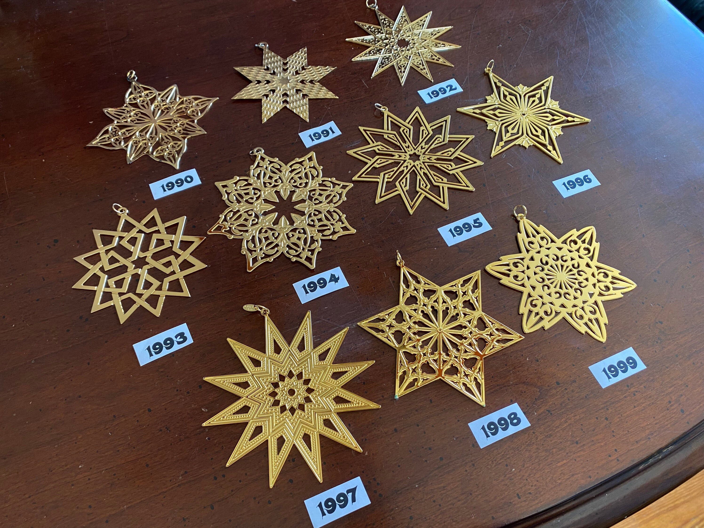 MMA Gold Sterling Silver Star Christmas Ornament W Original Box ...