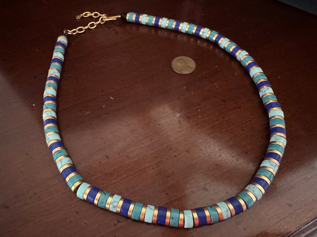 Vintage MMA Egyptian Revival Gold Turquoise Lapis Lazuli Necklace ...