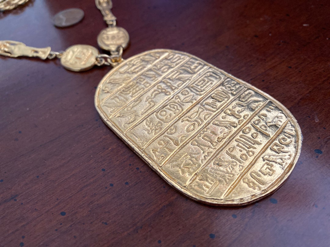 Vintage Kenneth Lane Lioness Warrior Goddess Gold Cartouche Pendant ...