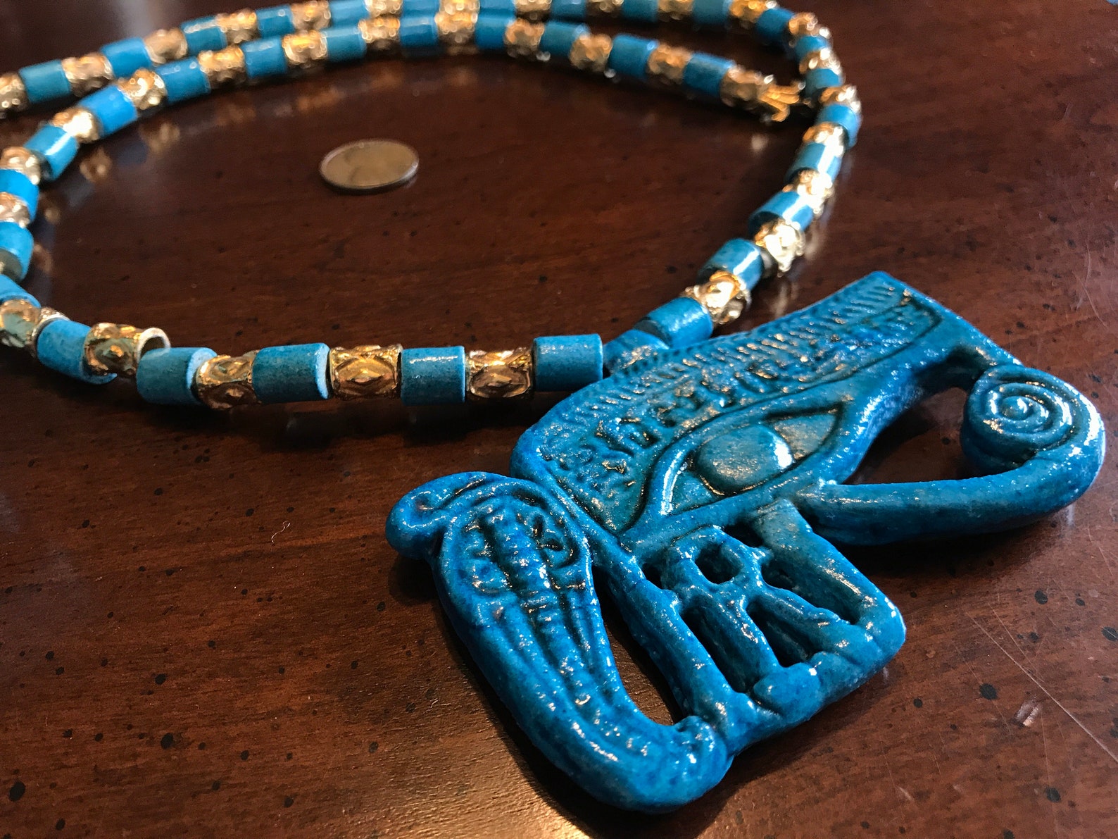 VHTF MMA Faience Eye of Ra Pectoral Pendant Necklace 1976 | Etsy