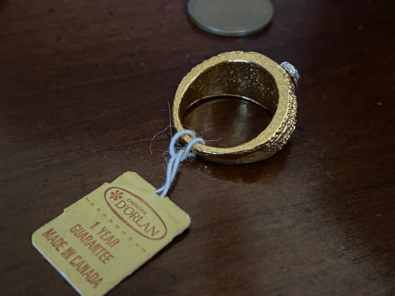 Vintage D'Orlan Aries Zodiac Ring - Flying Ram Chryso… - Gem