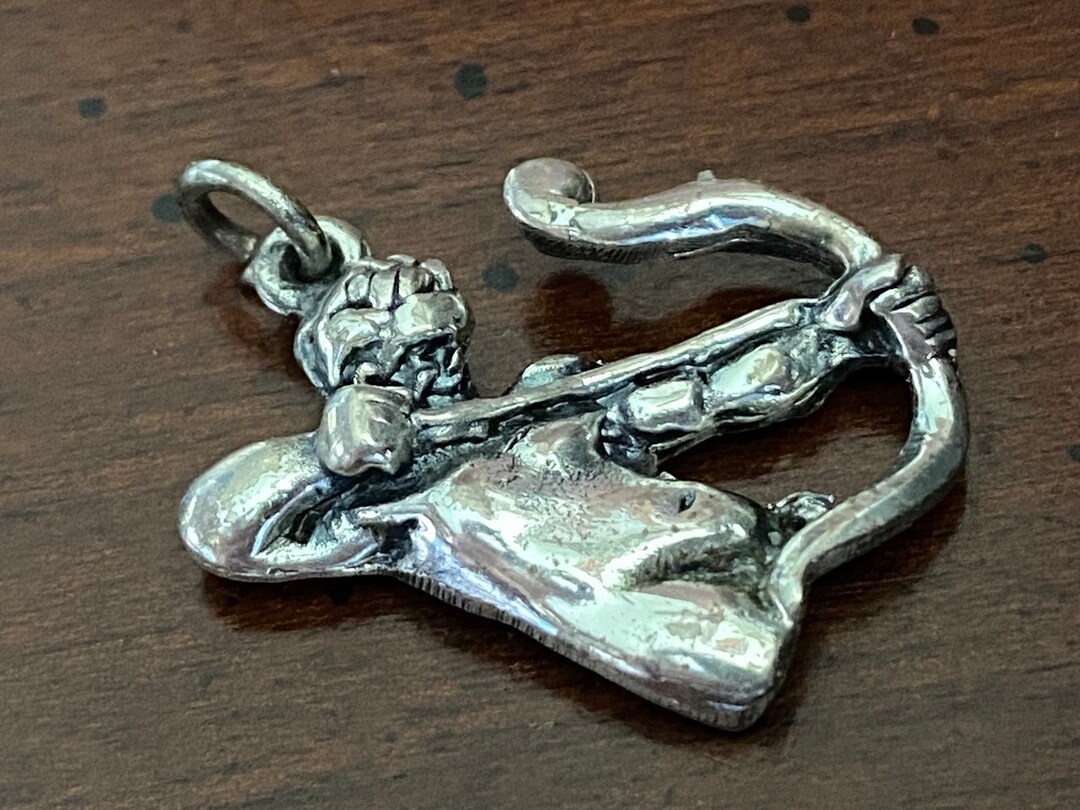 Vintage Tortolani Silver Sagittarius Pendant - the Hunter Archer ...