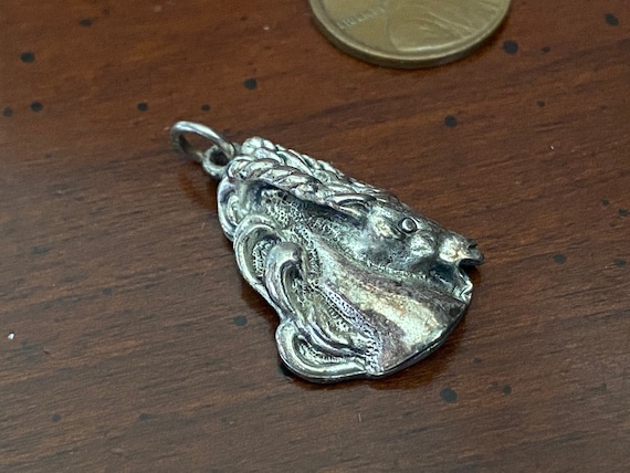 Vintage Tortolani Silver Capricorn Pendant - Horned G… - Gem