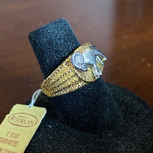 Vintage D'orlan Aries Zodiac Ring - Flying Ram Chrysomallus - Mesa Mesha - Horoscope Astrology ...